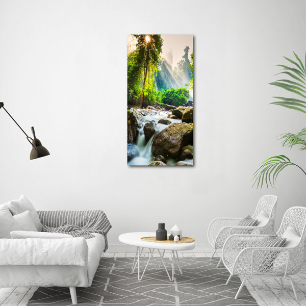 Union Rustic Wasserfall im Wald - Kunstdrucke auf Leinwand | Wayfair.de
